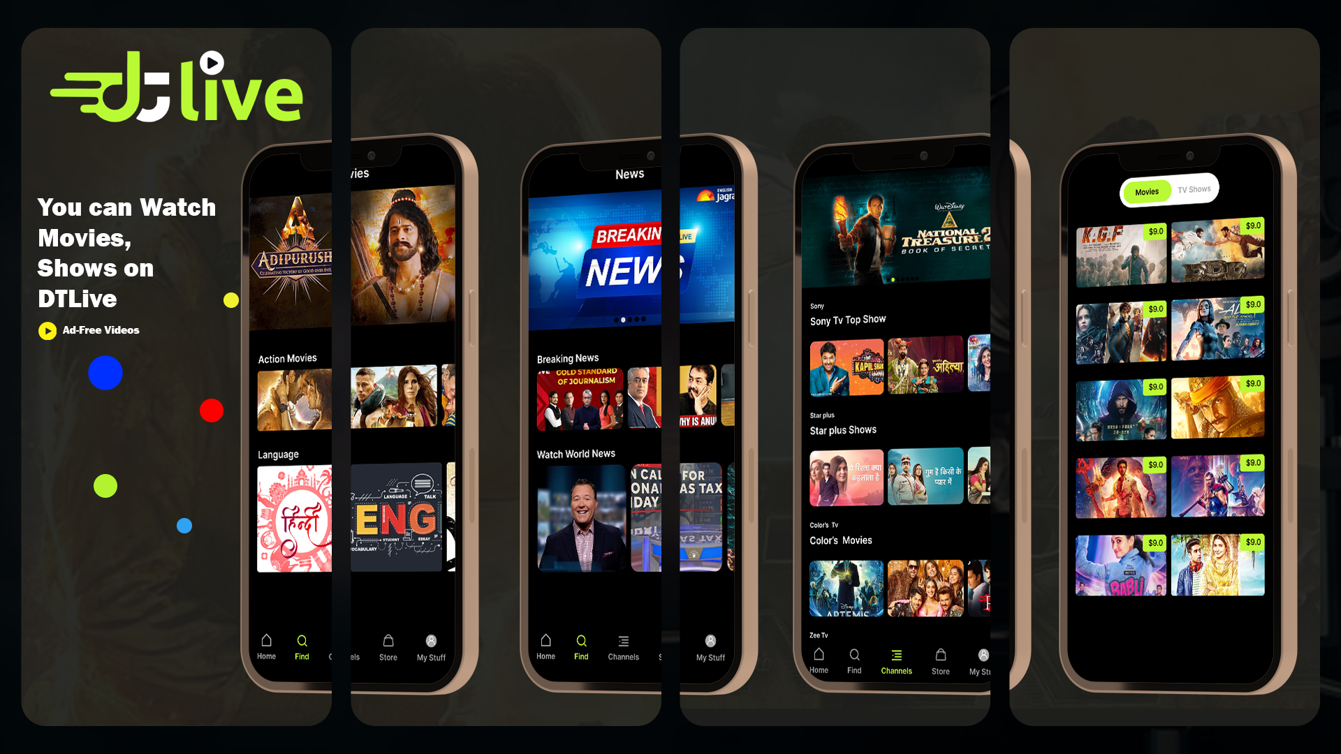 DTLive - Movies – TV Series – Live TV - Channels - OTT - Android app | Laravel Admin Panel by ...